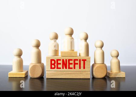 BENEFITS word made with building blocks. Awards self development ...