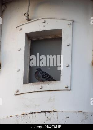 A closeup shot of the Duluth South Breakwater Inner Light in Minnesota ...