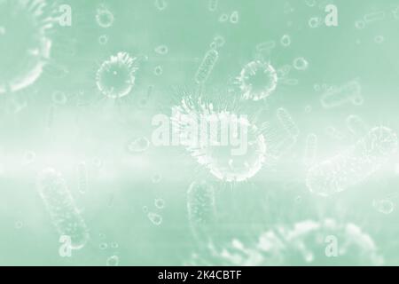 Abstract illustration of blood vessels floating against green ...