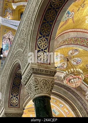 Architecture inside magnificent biggest Orthodox Church temple Saint ...