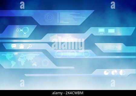 Abstract illustration of digital interface layout with data processing ...