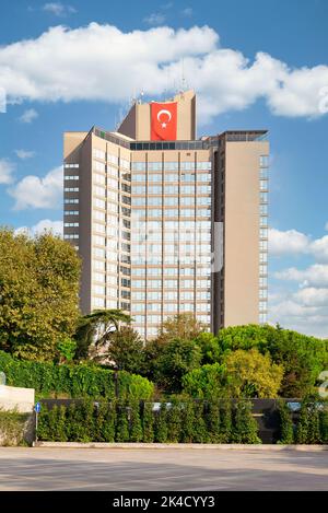 Exterior of modern tall building of InterContinental five stars hotel ...