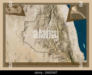 Anseba, region of Eritrea. Low resolution satellite map Stock Photo - Alamy