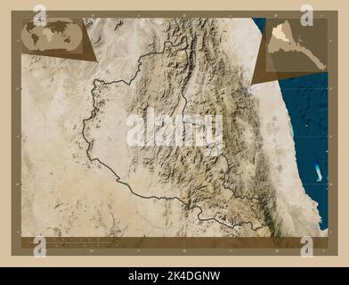 Anseba, region of Eritrea. Low resolution satellite map Stock Photo - Alamy