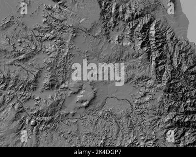 Debub, region of Eritrea. Elevation map colored in sepia tones with ...