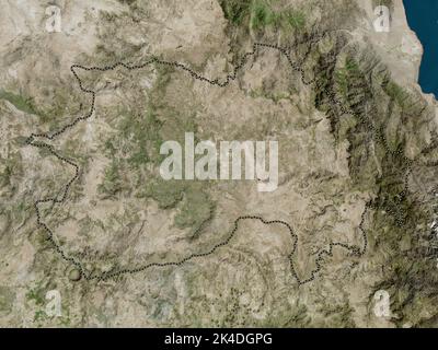 Debub, region of Eritrea. High resolution satellite map. Corner ...