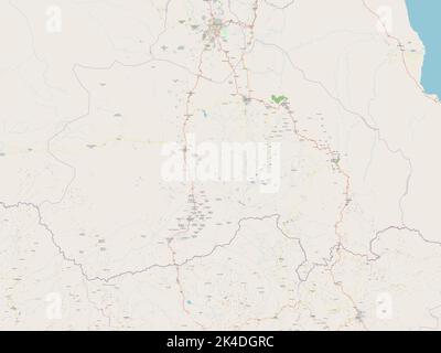 Debub, region of Eritrea. Open Street Map. Locations and names of major ...