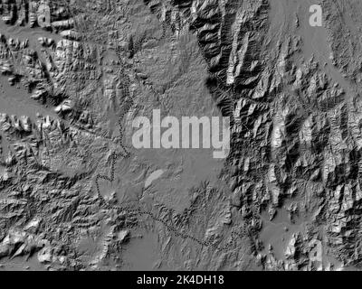 Maekel, region of Eritrea. Bilevel elevation map with lakes and rivers ...