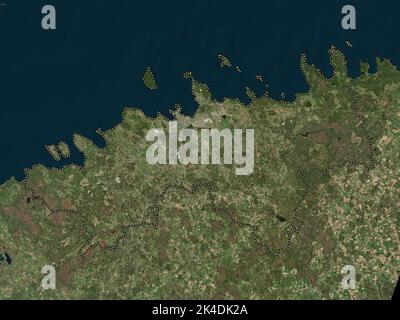 Harju, county of Estonia. High resolution satellite map. Locations and ...