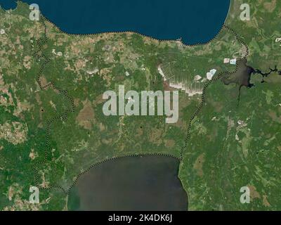 Ida-Viru, county of Estonia. Low resolution satellite map. Locations ...