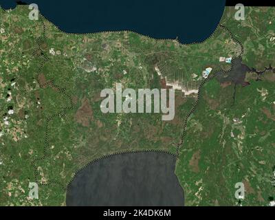 Ida-Viru, county of Estonia. High resolution satellite map. Locations ...