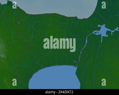Ida-Viru, county of Estonia. Elevation map colored in wiki style with ...