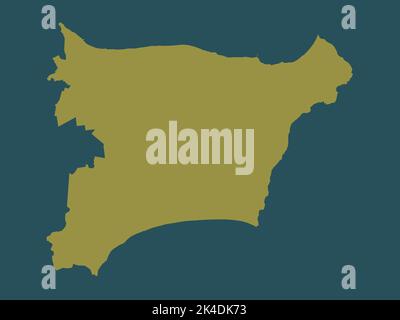 Ida-Viru, county of Estonia. Solid color shape. Locations and names of ...