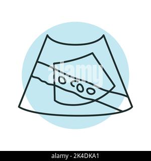 Ultrasound hemodynamics blood circulation color line illustration ...