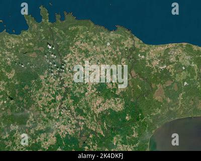 Laane-Viru, county of Estonia. Low resolution satellite map. Locations ...