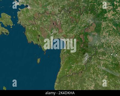 Parnu, county of Estonia. Low resolution satellite map. Locations and ...