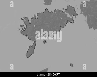 Saare, county of Estonia. Elevation map colored in wiki style with ...