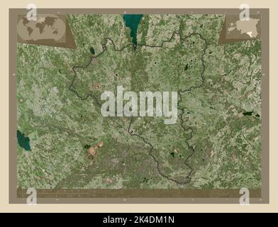Valga, county of Estonia. High resolution satellite map. Locations and ...