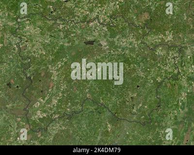Voru, county of Estonia. Low resolution satellite map. Locations and ...
