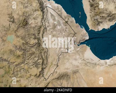 Afar, state of Ethiopia. Low resolution satellite map. Corner auxiliary ...