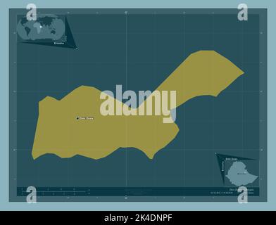 Shape of Dire Dawa, city of Ethiopia, and its capital. Distance scale ...