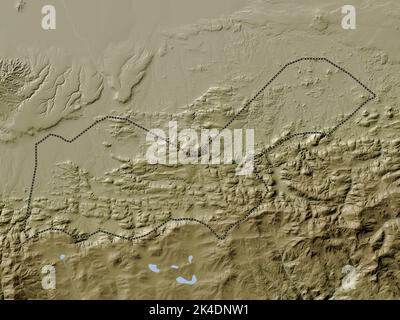 Dire Dawa, city of Ethiopia. Colored elevation map with lakes and ...