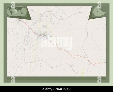Harari People, state of Ethiopia. Open Street Map. Locations and names ...