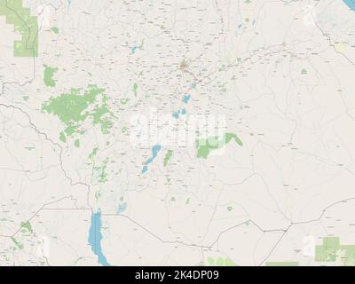 Oromia, state of Ethiopia. High resolution satellite map. Locations and ...