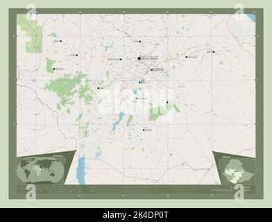 Oromia, state of Ethiopia. High resolution satellite map Stock Photo ...