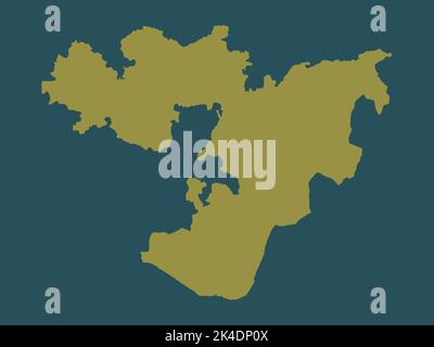 Oromia, state of Ethiopia. Solid color shape. Locations of major cities ...