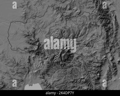Tigray, state of Ethiopia. Elevation map colored in sepia tones with ...