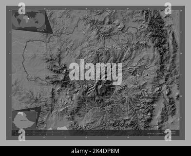 Tigray, state of Ethiopia. Bilevel elevation map with lakes and rivers ...