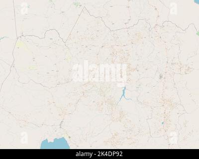 Tigray, state of Ethiopia. Open Street Map. Locations and names of ...