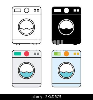 Set of Washing machine equipment, Electric washer laundry icon, wash ...