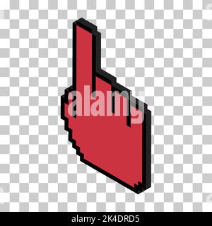 Arrow isometric pixel icon, web cursor click mouse symbol, computer ...