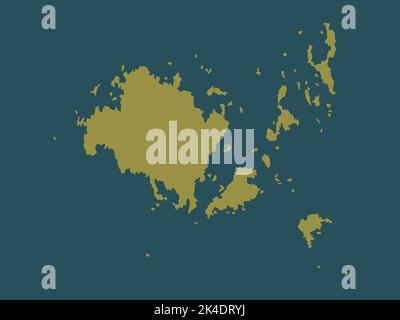 Aland, region of Finland. Solid color shape. Locations and names of ...
