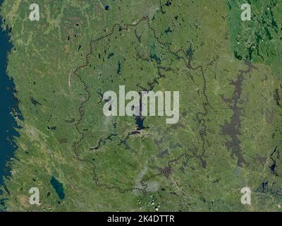 Pirkanmaa, region of Finland. Low resolution satellite map. Locations ...