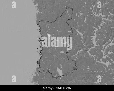 Satakunta, region of Finland. Bilevel elevation map with lakes and ...