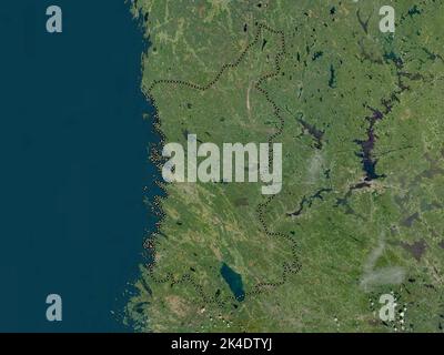 Satakunta, region of Finland. Low resolution satellite map. Locations ...