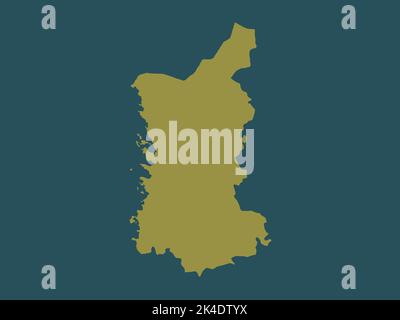 Satakunta, region of Finland. Solid color shape. Locations and names of ...