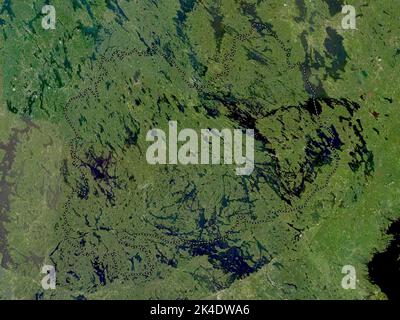 Southern Savonia, region of Finland. Low resolution satellite map ...