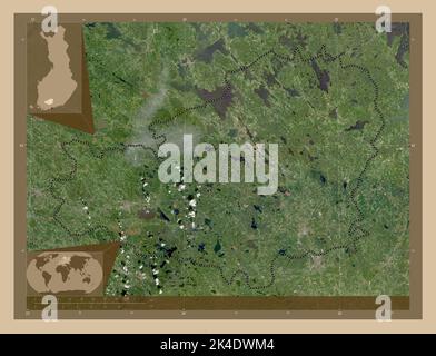 Tavastia Proper, region of Finland. Low resolution satellite map Stock ...