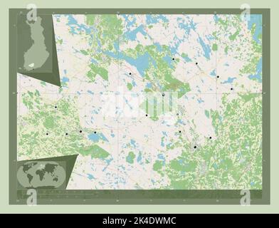 Tavastia Proper, region of Finland. Open Street Map Stock Photo - Alamy