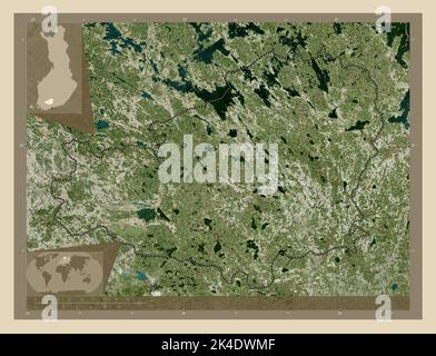 Tavastia Proper, region of Finland. High resolution satellite map ...