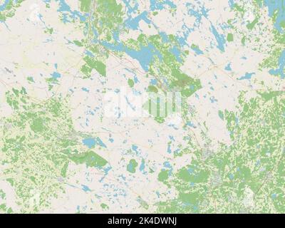 Tavastia Proper, region of Finland. Open Street Map. Locations of major ...