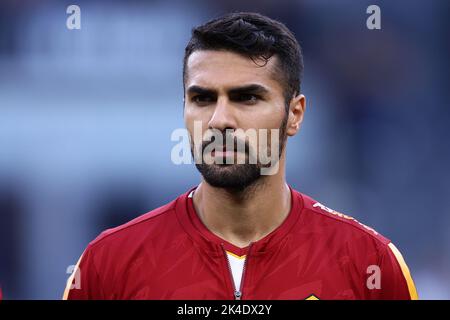Mehmet Celik of AS Roma looks on during the Serie A match between ...