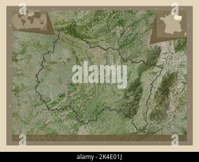 Grand Est, region of France. High resolution satellite map Stock Photo ...