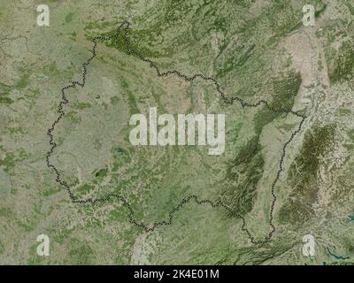 Grand Est, region of France. High resolution satellite map. Locations ...