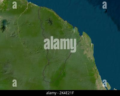 Cayenne, arrondissement of French Guiana. Low resolution satellite map ...