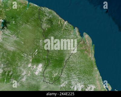 Cayenne, arrondissement of French Guiana. High resolution satellite map ...